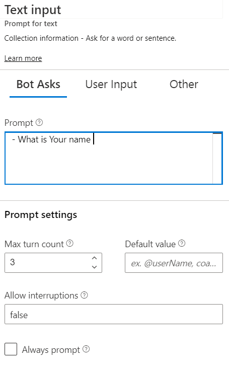 Ask Questions Of Users Using Bot Framework Composer